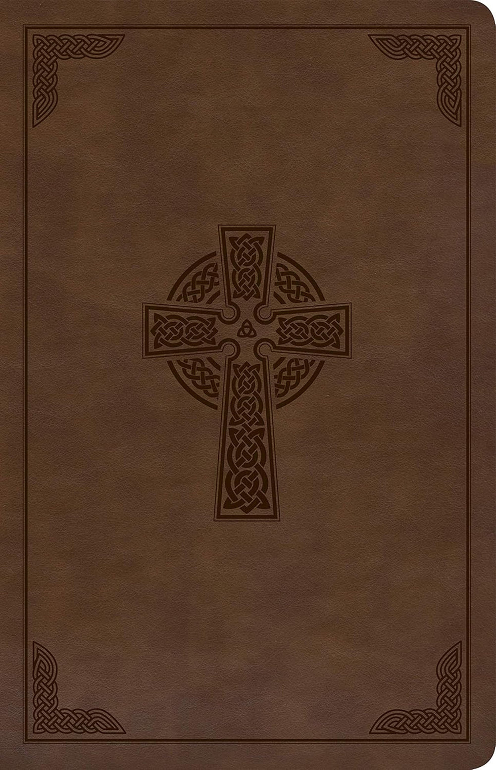 KJV Large Print Personal Size Reference Bible, Brown Celtic Cross Leat
