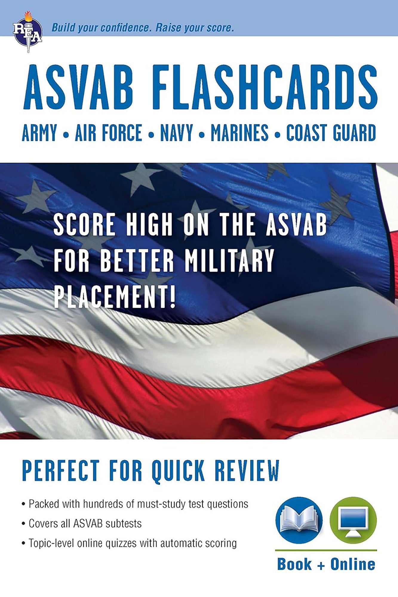 ASVAB Flashcards for Military Test Preparation - Book & Online Quizzes