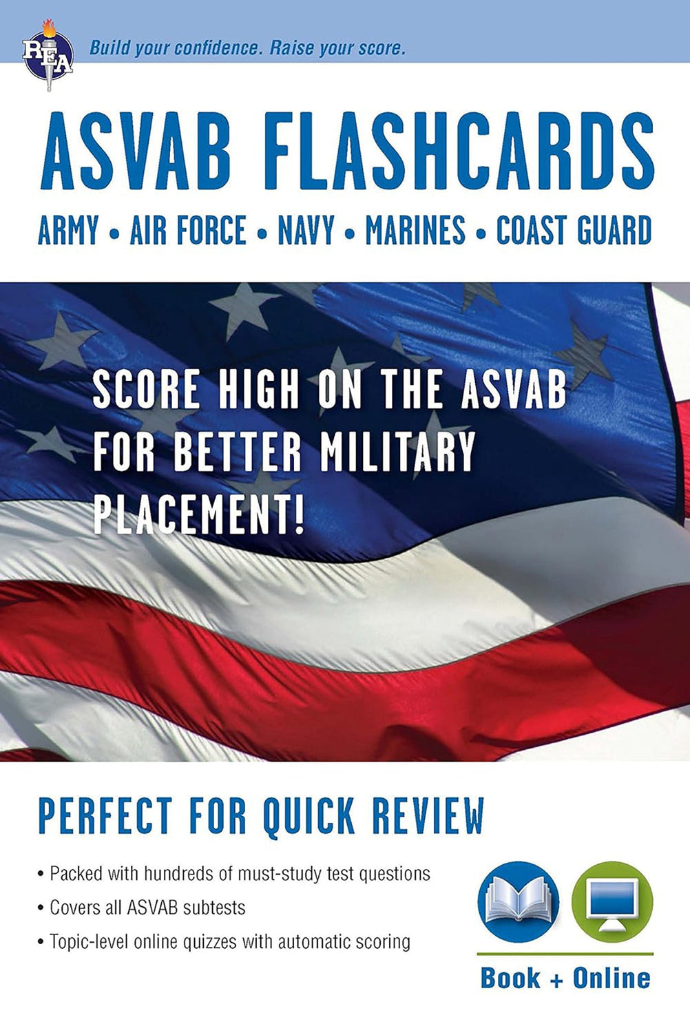 ASVAB Flashcards for Military Test Preparation - Book & Online Quizzes