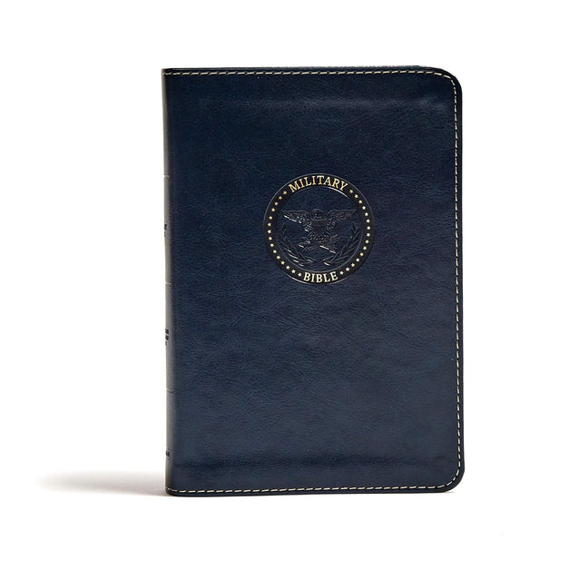 Military Bible - Compact Navy Blue Leather Edition